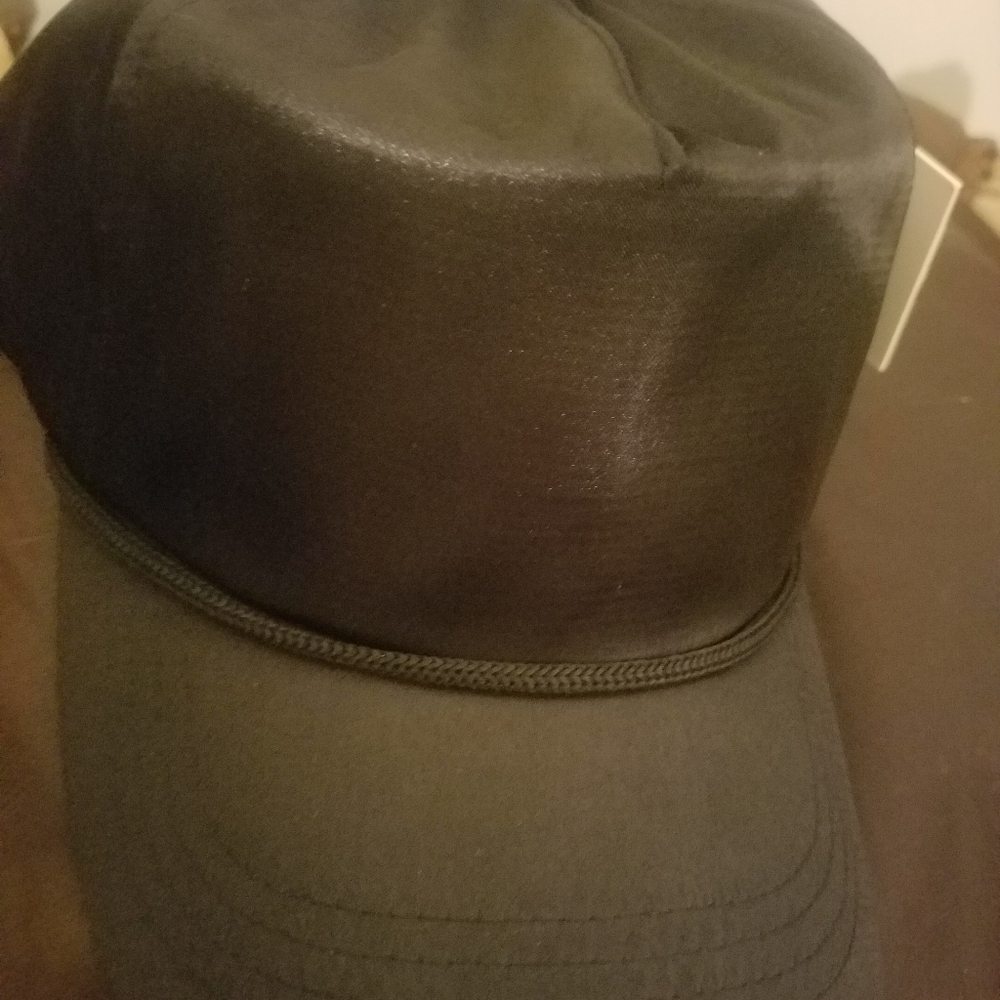 Black Satin Cap - Gem